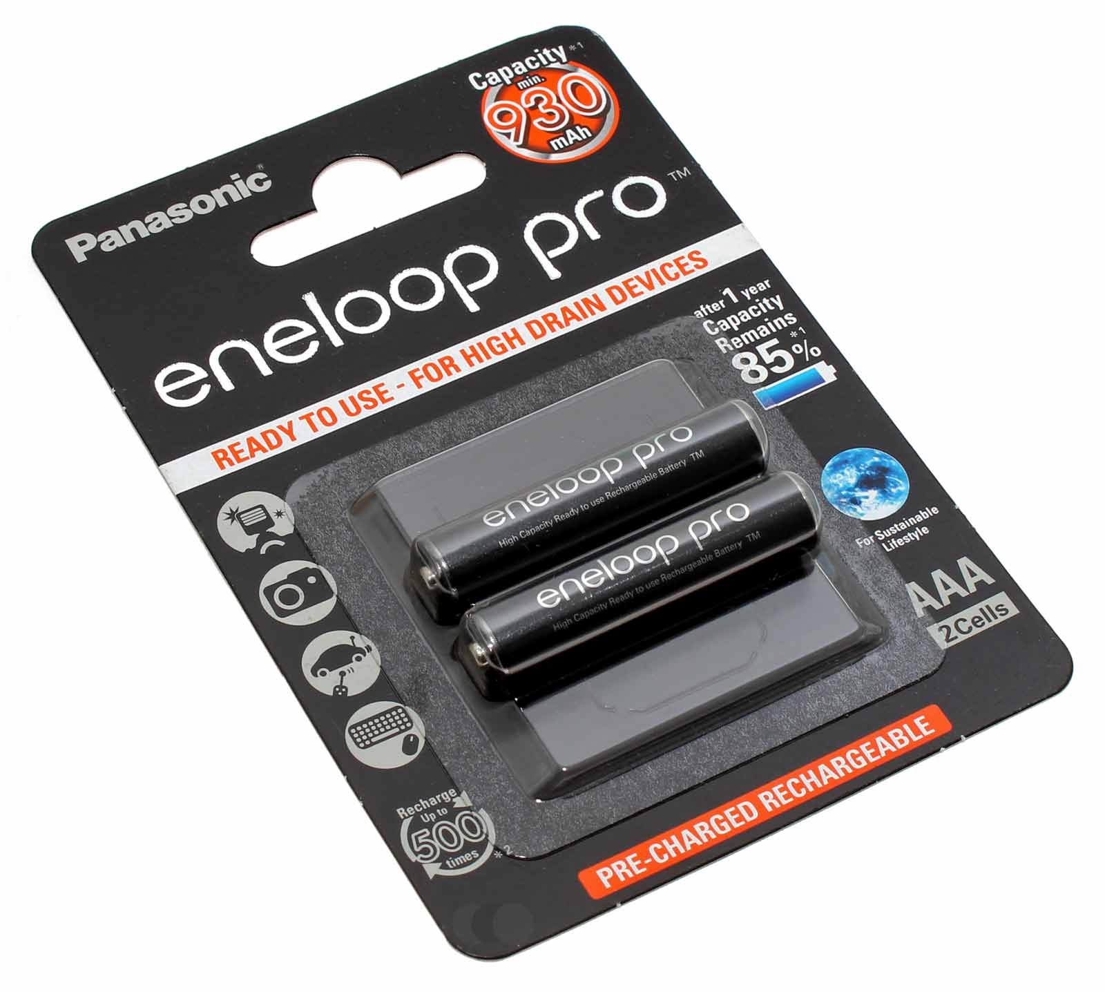 2er Pack Panasonic Eneloop Pro Aaa Hr03 Micro Nimh Akku Bk 4hcde 2be