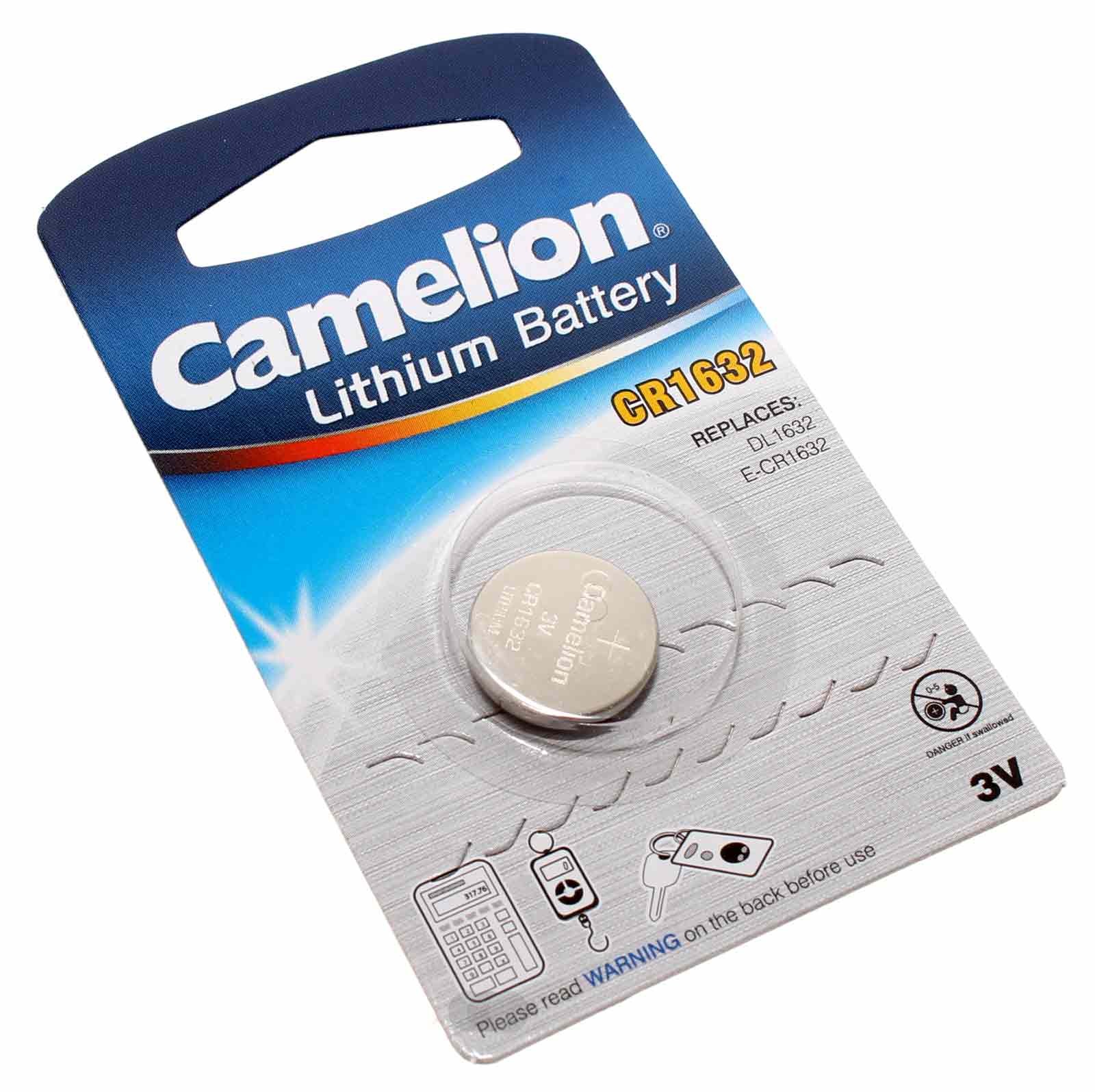 3V Camelion CR1632 Lithium Knopfzelle Batterie | 120mAh | wie DL1632 E-CR1632 KCR1632