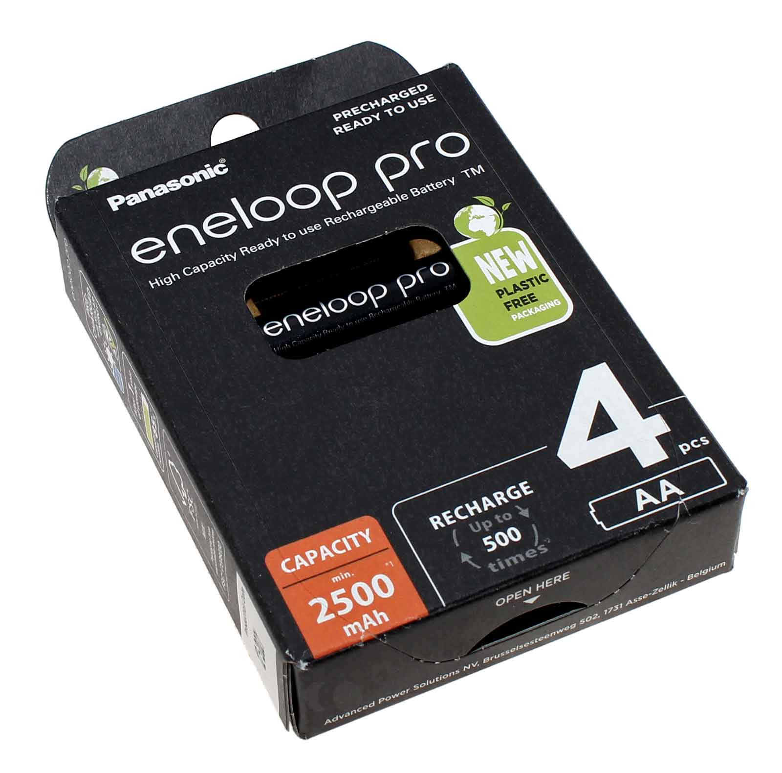 4x Panasonic Eneloop Pro Aa Mignon Hr06 Nimh Akku Bk 3hcde 4le 1 2v