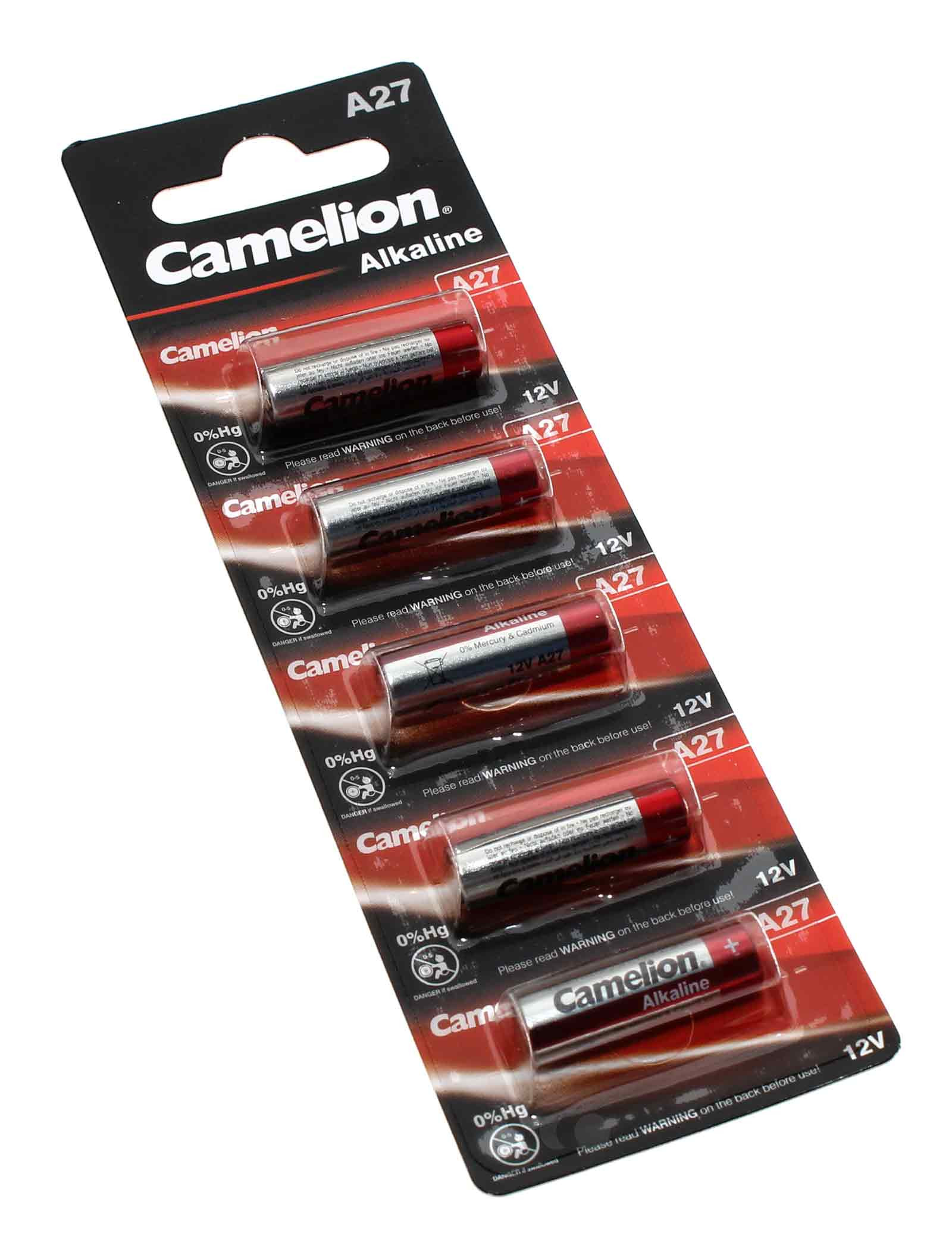 5er Pack Camelion A27 Batterie | G27A MN27 GP27A A27 L828 K27A V27GA ...